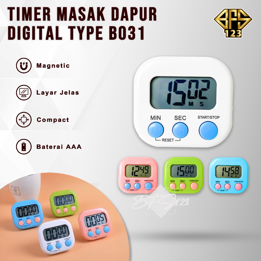 Jual Timer Masak Dapur Digital Type B031 - Digital Kitchen Timer Size 7 ...