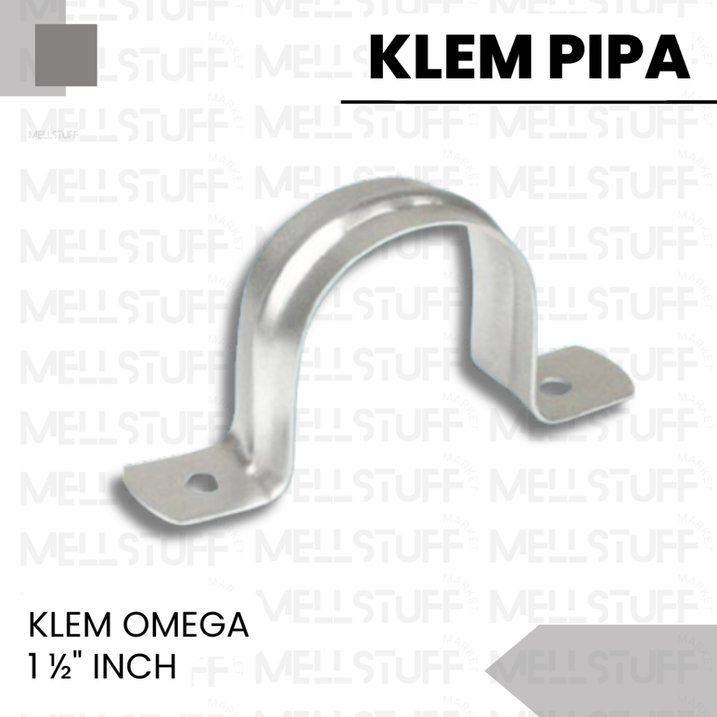 Jual Klem Pipa Ukuran 1 ½" Inch Klem Omega / Klem Plat Besi Seng ...