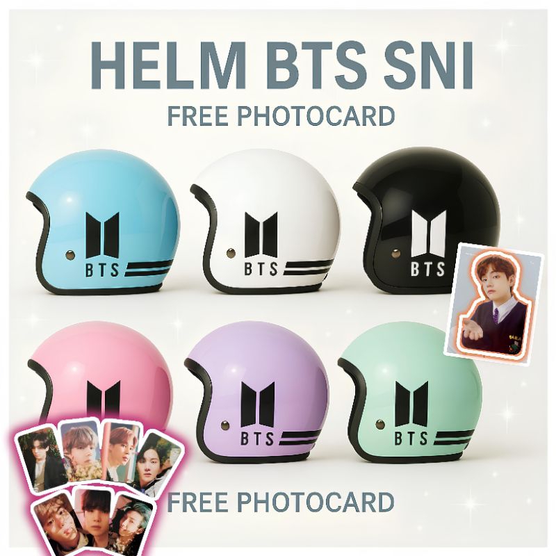 Jual Helm Bogo BTS DEWASA [DAPAT FOTO BTS] SNI Hijab Kpop Full Leher ...