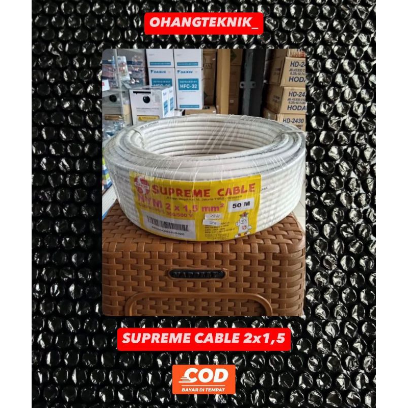 Jual cable supreme uk 2x1,5 1roll 50m | Shopee Indonesia