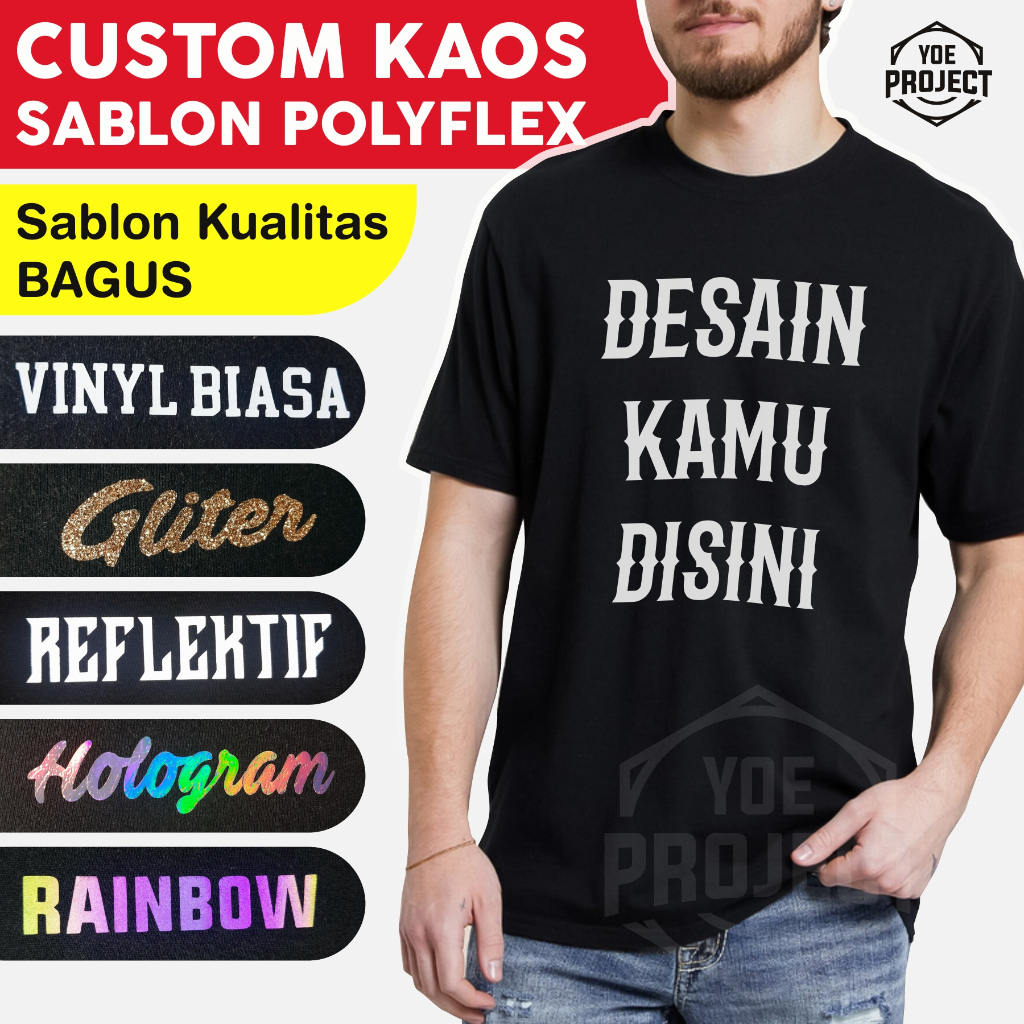 Jual CUSTOM KAOS 100% katun sablon Polyflex berkualitas - sablon satu ...