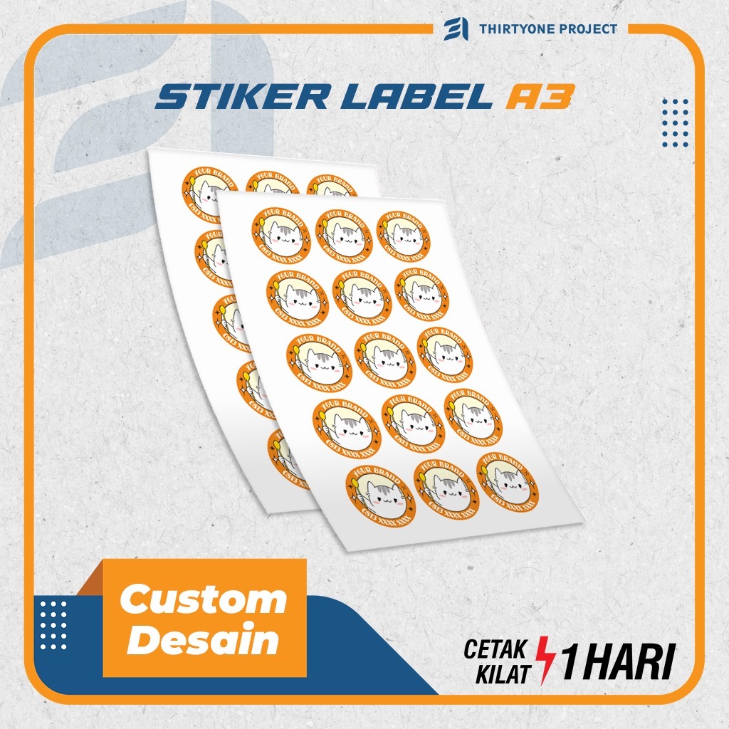Jual Cetak Sticker Label A3+/Sticker Label Usaha Makanan/Minuman/Produk ...