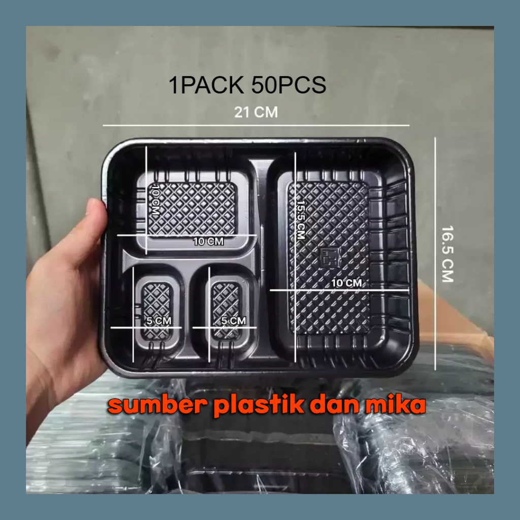 Jual [ 25PCS & 50PCS ] MIKA RTR 224 BOX BENTO SEKAT 4 HIPS + TUTUP ...
