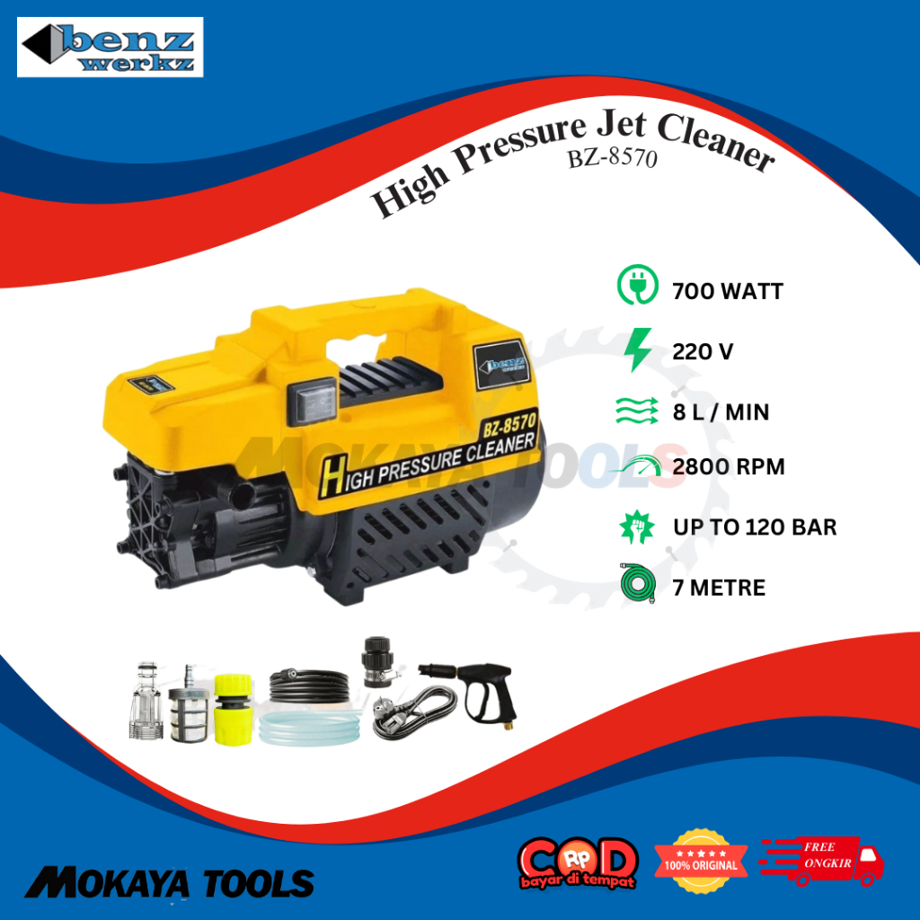 Jual mesin jet cleaner 700 watt Benz BZ-8570 prowash mesin cuci motor ...