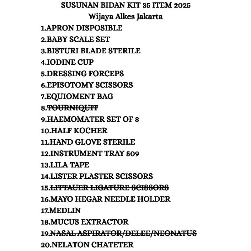 Jual BIDAN SET/KIT LENGKAP 35 ITEM (TANPA HB SAHLI) | Shopee Indonesia