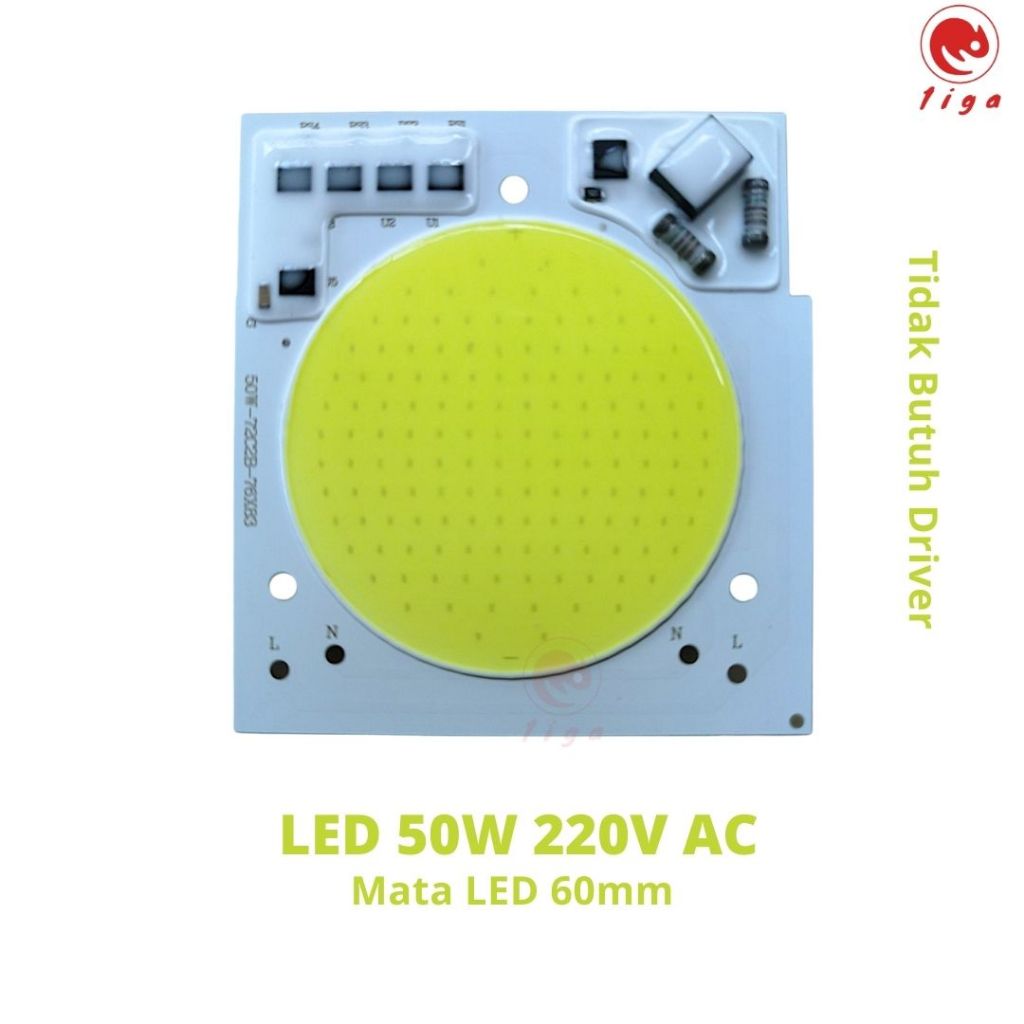 Jual Mata LED Lampu Chip 220V 50W 60mm Mata Lampu Besar Untuk Lampu ...