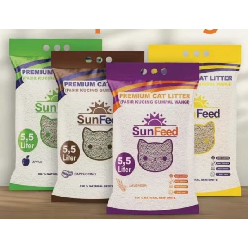 Jual pasir kucing sunfeed gumpal wangi 5,5 liter | Shopee Indonesia