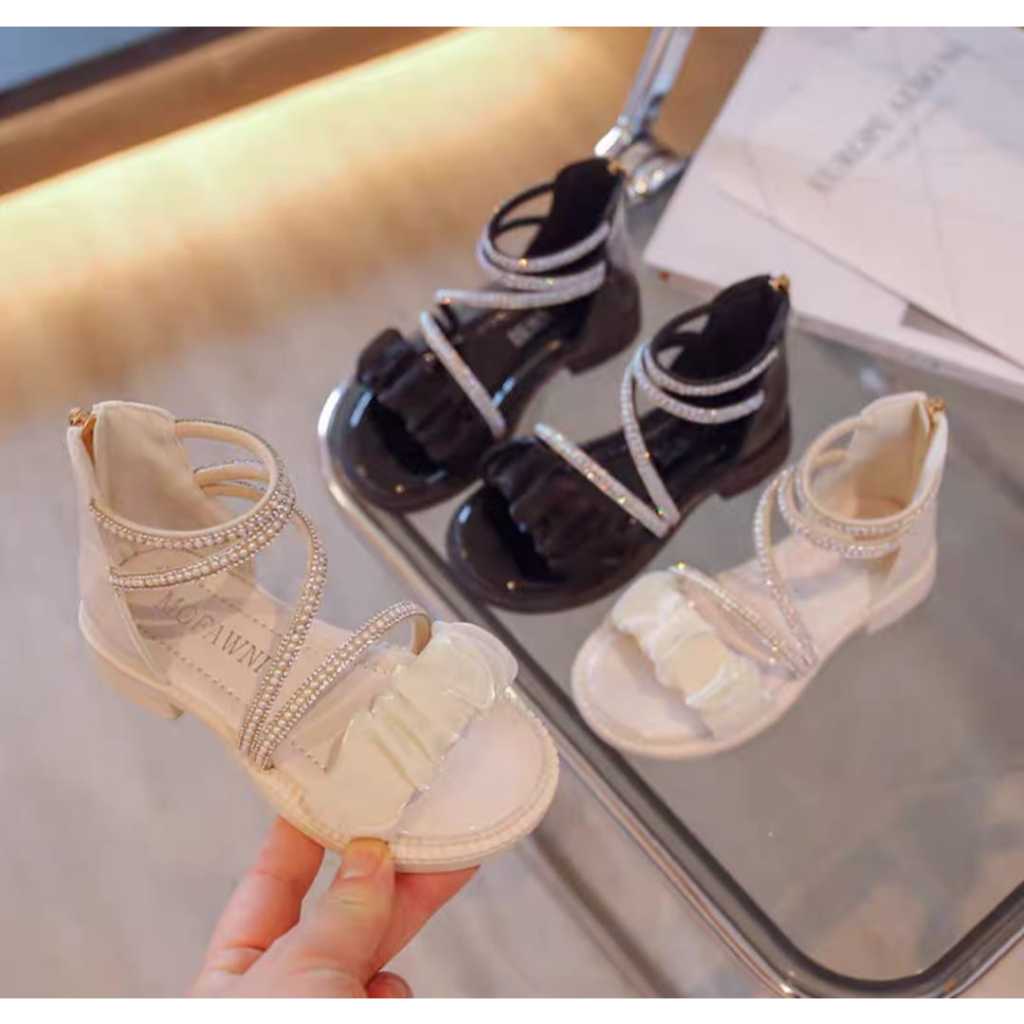 Jual Bunga Sandal Anak Perempuan Gladiator Tali Mutiara Resleting ...