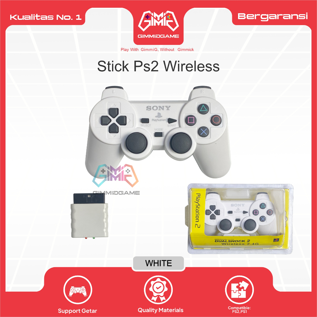 Jual Stik Stick PS2 Wireless Ori Original Pabrik Putih | Shopee Indonesia