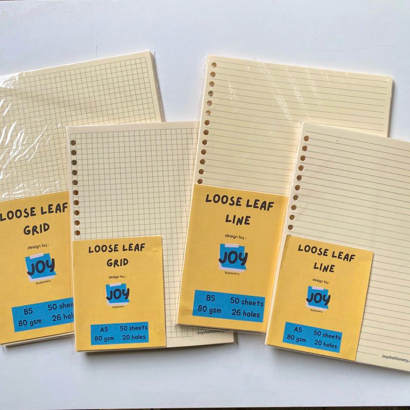 Jual [JS] LOOSE LEAF IVORY PASTEL A5 B5 / KERTAS BINDER PUTIH GADING ...