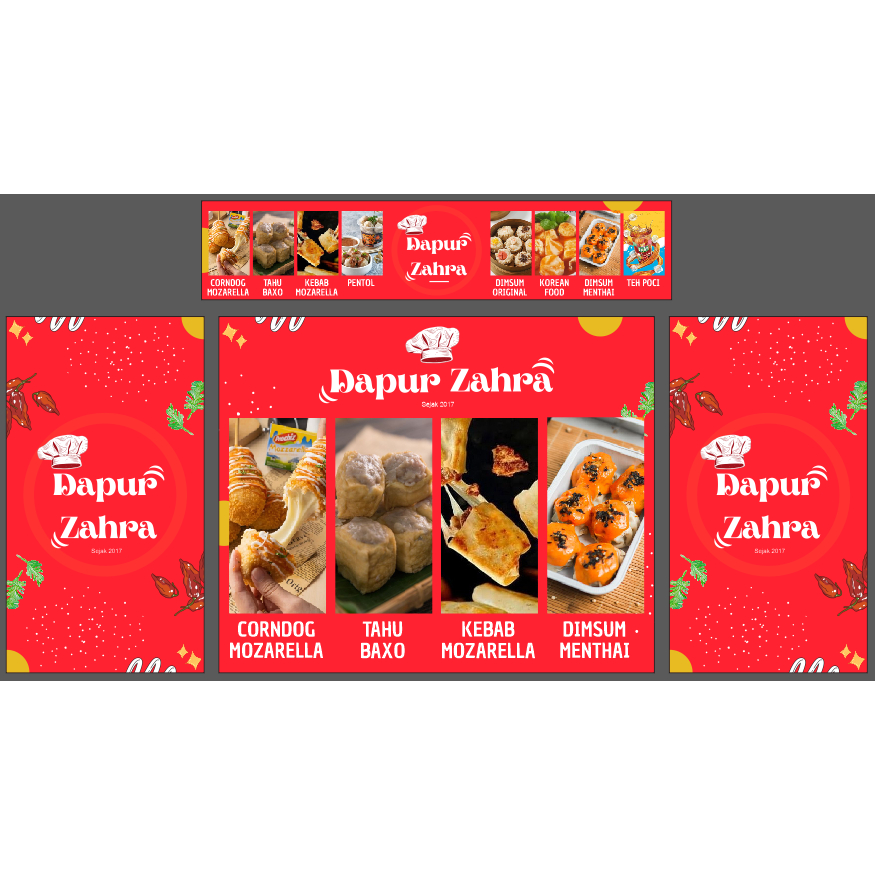 Jual Custom banner rombong / booth makanan | Desain Custom | Ukuran ...