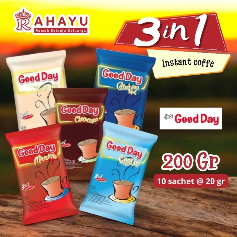 Jual Kopi Instan Good Day 200 Gram 3 in 1 (isi 10 sachet) Variant ...