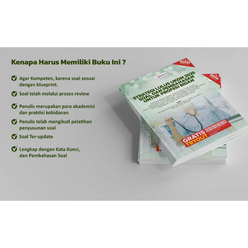 Jual Strategi Lulus UKOM 2025 Soal dan Pembahasan Untuk Profesi Bidan ...