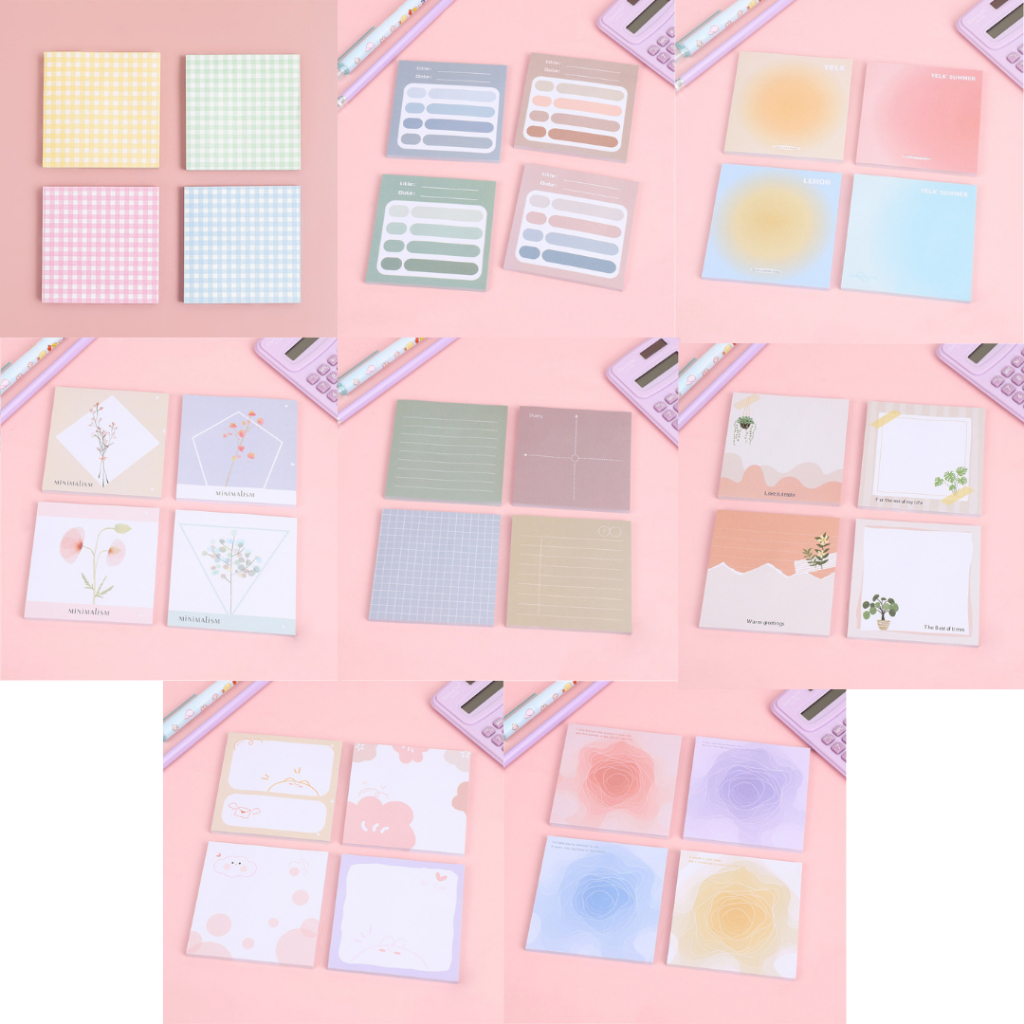 Jual Sticky Notes Aesthetic Memopad Simple Bergambar Sticky Notes Polos ...