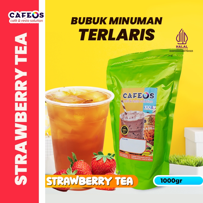 Jual CAFEOS Bubuk Minuman Kekinian Aneka Es Teh Jumbo Rasa Stroberi ...