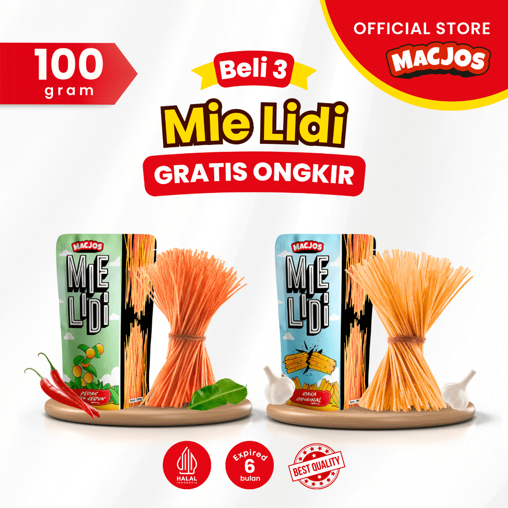 Jual MACJOS Cemilan Mie Lidi - Isi 100gr | Shopee Indonesia