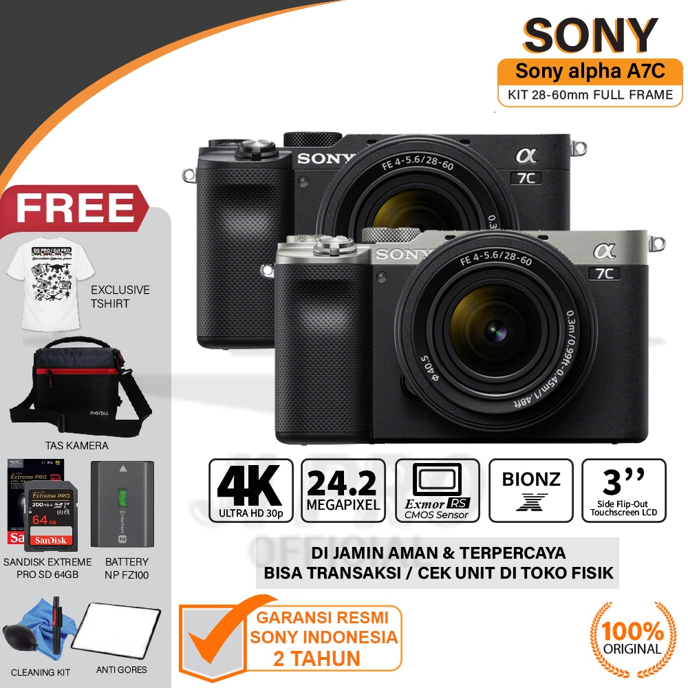 Jual Sony Alpha A7C Kit FE 28-60mm A7 C Camera Mirrorless Sony A 7C | Shopee Indonesia