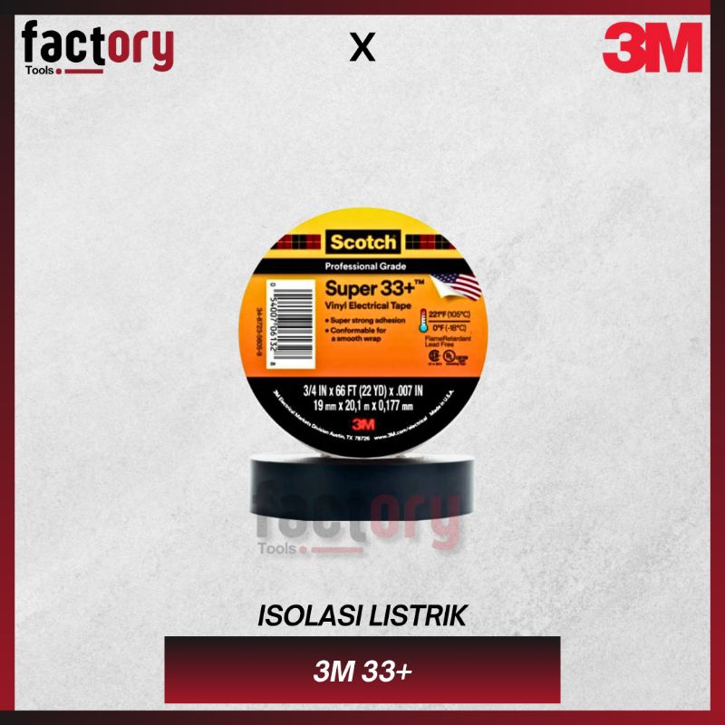 Jual Isolasi Listrik 3M 33+ Original – Scotch Super Vinyl Tape Tahan ...