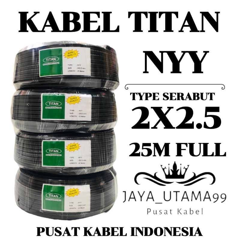 Jual Kabel Listrik,Pompa,Audio TITAN 2x2.5 25M FULL Isi 2 Serabut Tebal ...