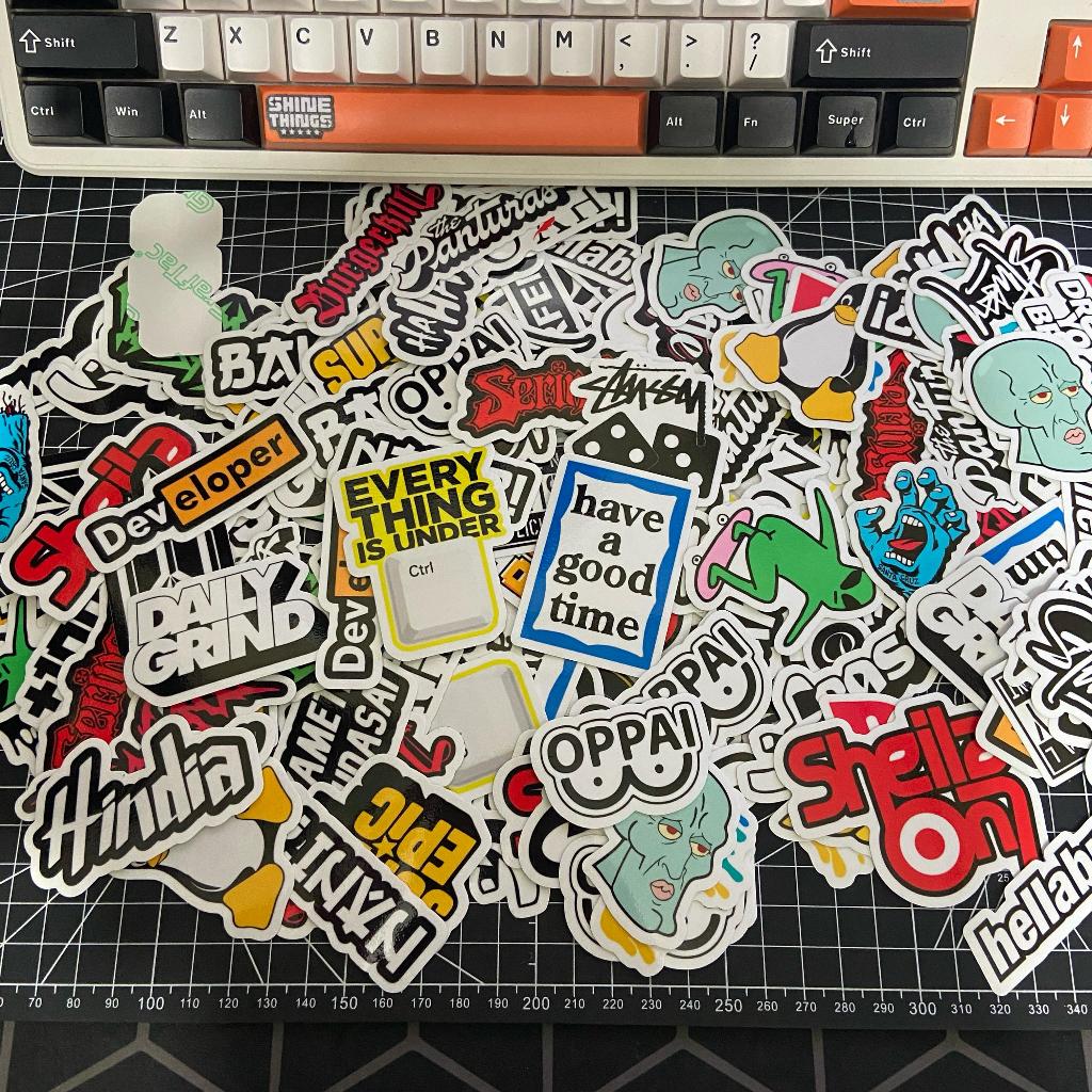 Jual Stiker Graftac Brand Aesthetic Lucu Satuan || sticker band helm ...