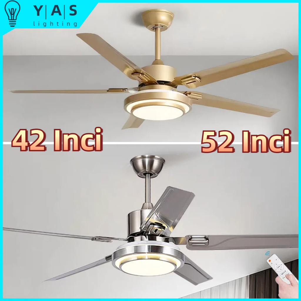 Jual Lampu Kipas Angin Plafon Stainless Steel Angin Tinggi 52 Inci ...