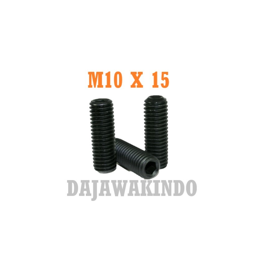 Jual Baja Socket Set Screw M10 x 15 / Baut L Tanam / L Set Hitam | Shopee Indonesia