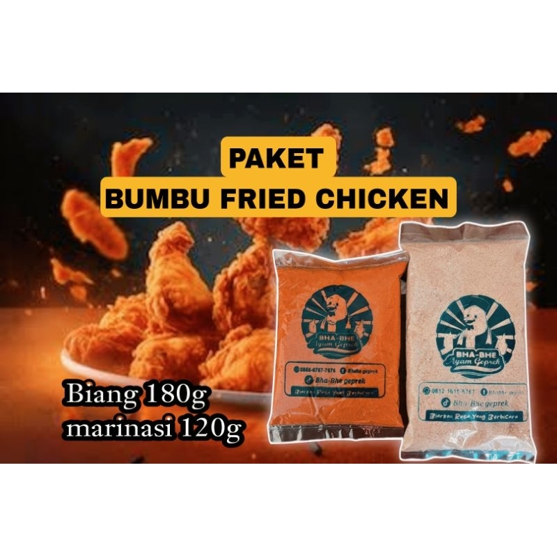 Jual paket bumbu fried chiken B300 (biang 180g+ marinasi 120g) | Shopee ...