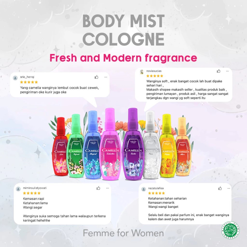 Jual Camellia Body Mist 100ml Parfum Cewek | Shopee Indonesia