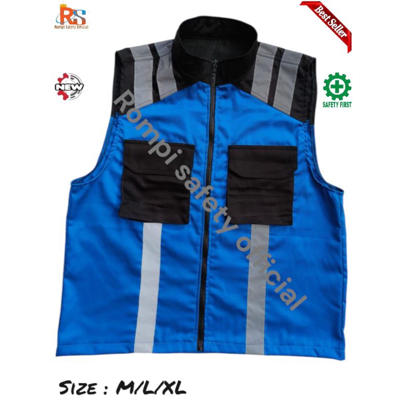 Jual CUSTOM ROMPI SAFETY / SAFETY VEST MODEL KERAH / ROMPI PROYEK ...