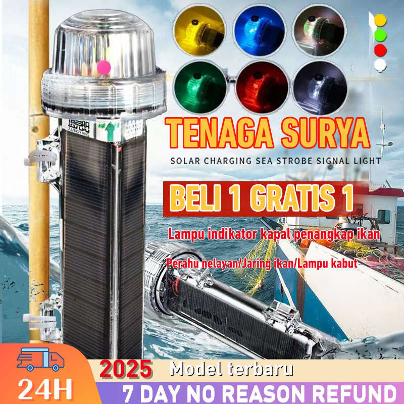 Jual 【Beli 1 Gratis 2】【READY】Lampu torpedo bertenaga surya Lampu sorot web Sinyal lampu Kapal ...