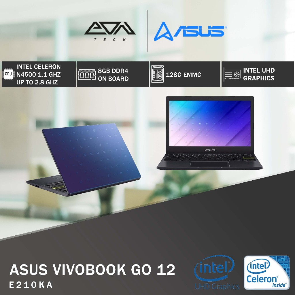 Jual Laptop ASUS Vivobook Go 12 E210KA N4500 8GB 128GB eMMC 11.6″ HD ...