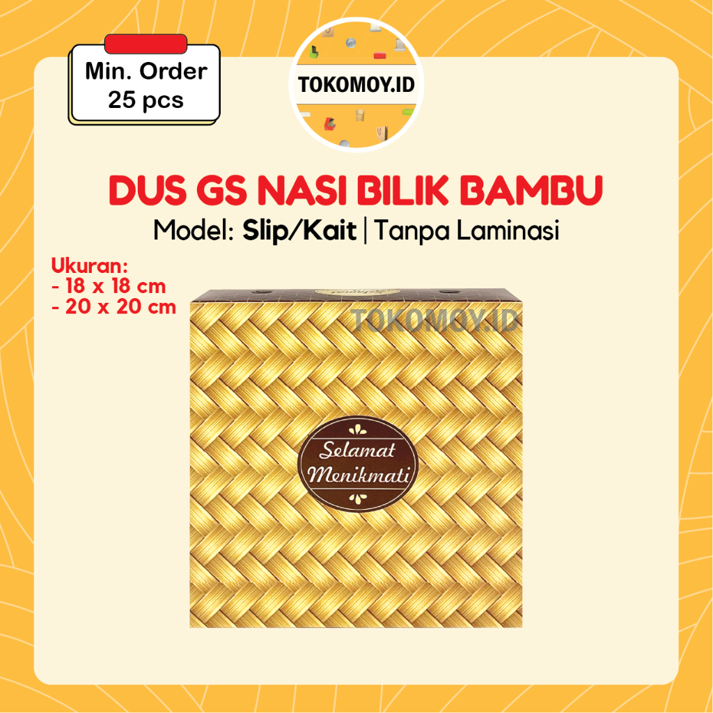 Jual Dus Nasi GS Bilik Bambu Uk. 18x18 , 20x20 Tebal 350gr Tanpa ...