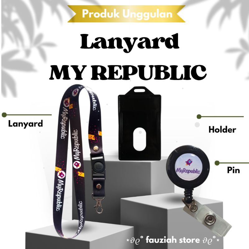 Jual READY! TALI ID CARD MY REPUBLIC HITAM / LANYARD MY REPUBLIC HITAM ...