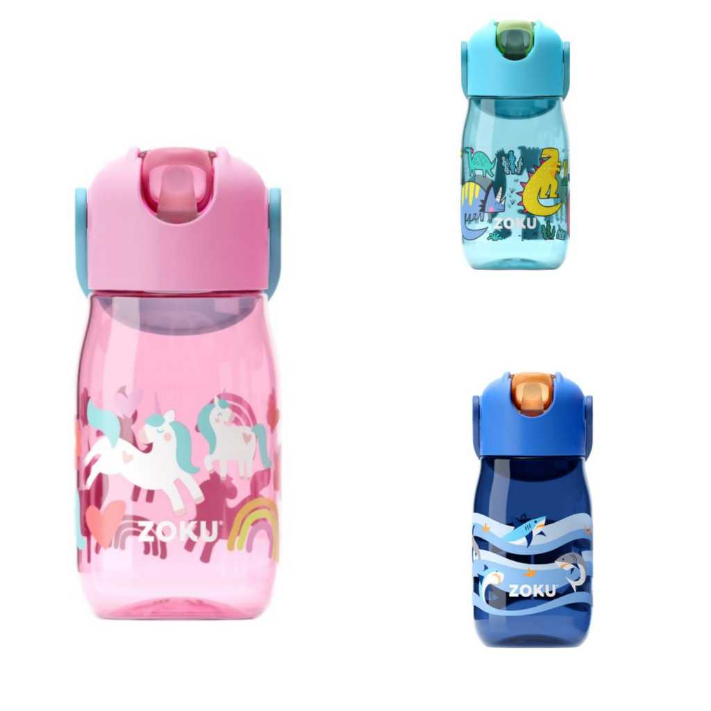 Jual Zoku Tritan Kids Flip Straw Bottle - Botol Minum anak 400ml/14oz | Shopee Indonesia