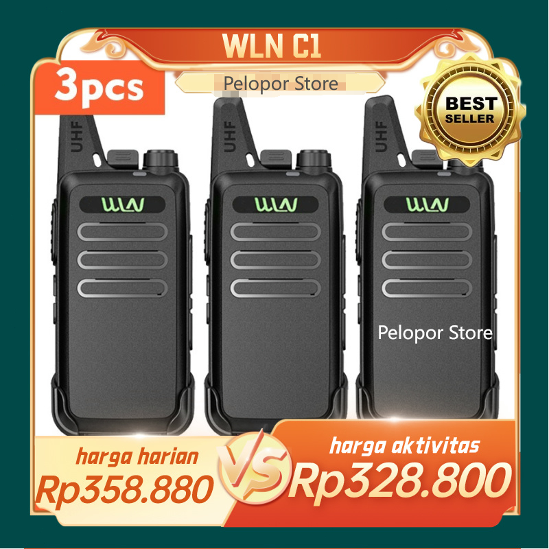 Jual HT Walkie Talkie WLN C1 Portable Walky Talky Jarak Jauh 5km(Max) 2 ...