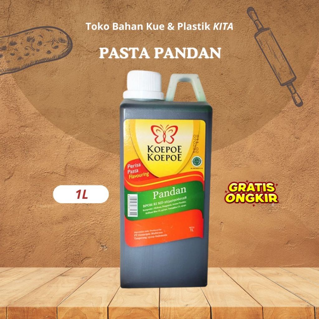 Jual Pasta Pandan Koepoe Perisa Pewarna Kupu Flavouring (1 Liter ...