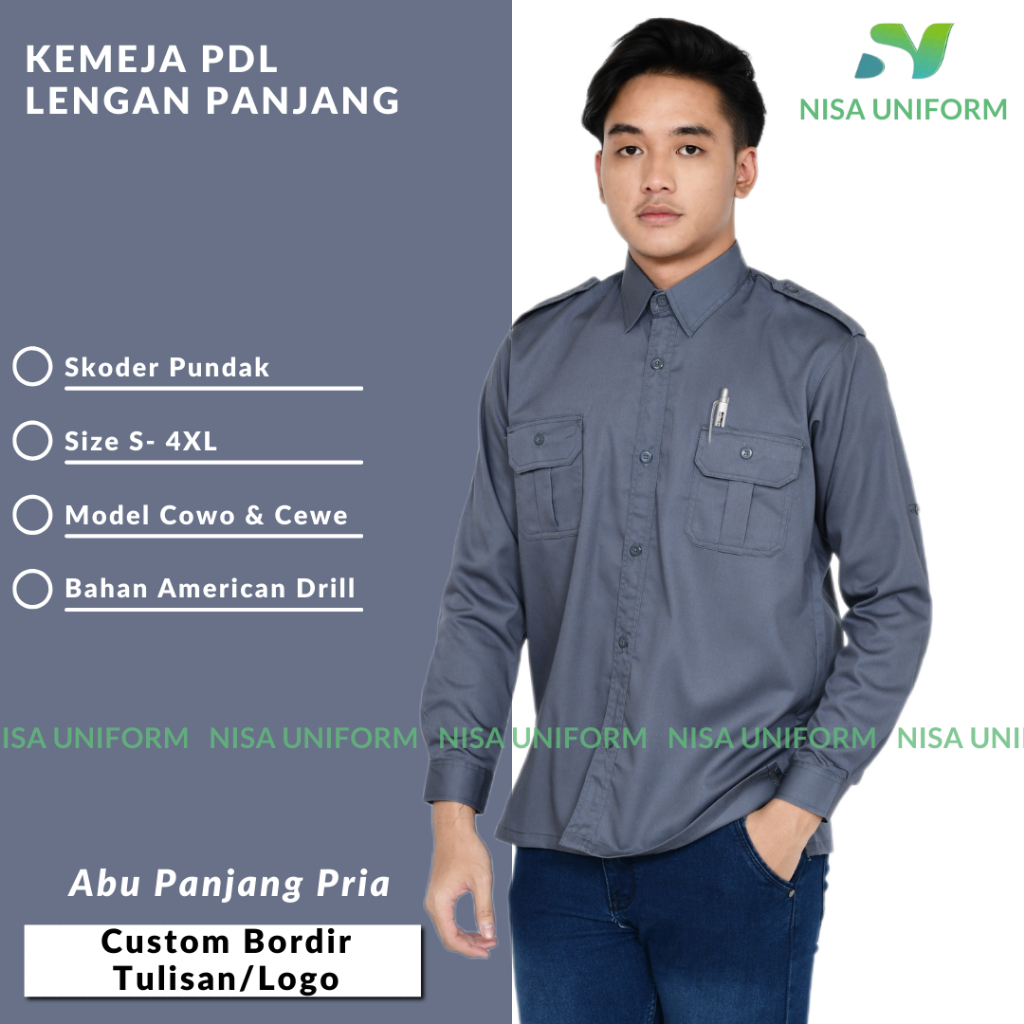 Jual Baju PDL Lapangan Custom bordir Seragam Kerja Pria Baju Kerja PDL ...