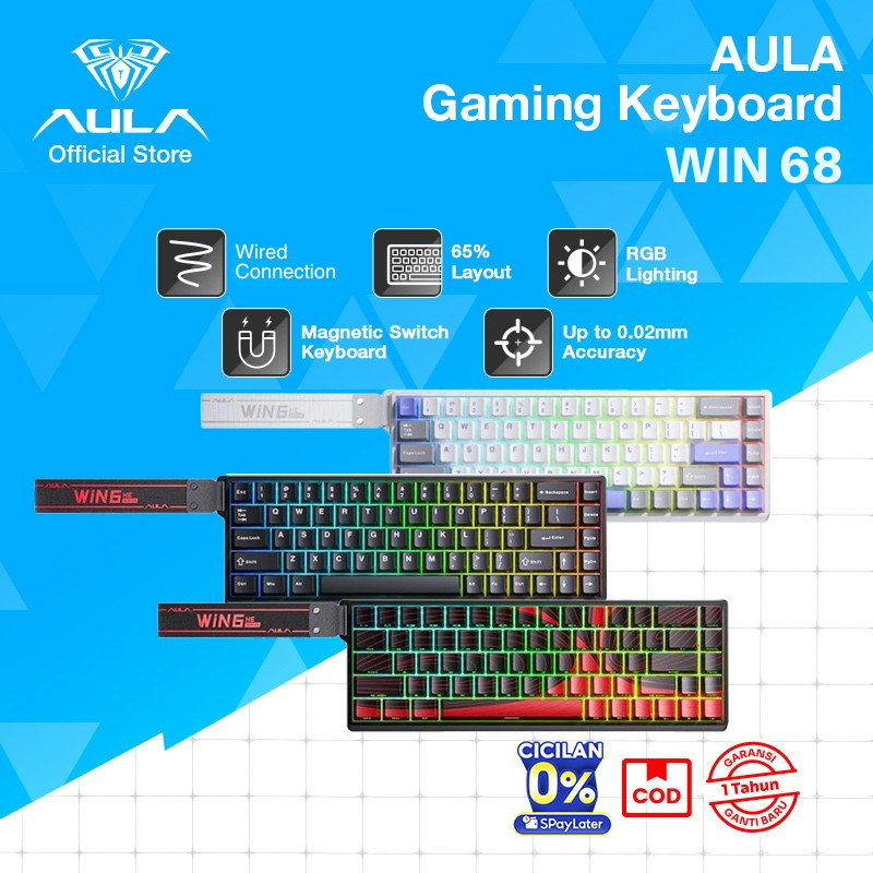 Jual AULA Gaming Keyboard WIN 68 HE MAX Whing Chun Magnetic Switch 65% ...