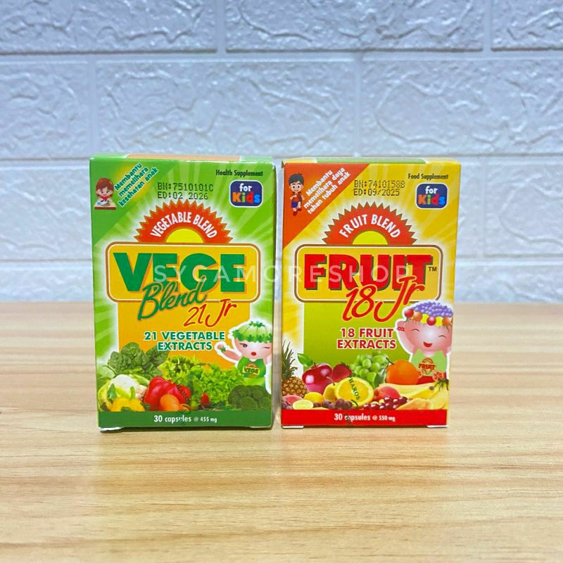 Jual VegeBlend 21 Jr & Fruit 18 Jr 30 Kapsul Suplemen Ekstrak Sayur dan ...