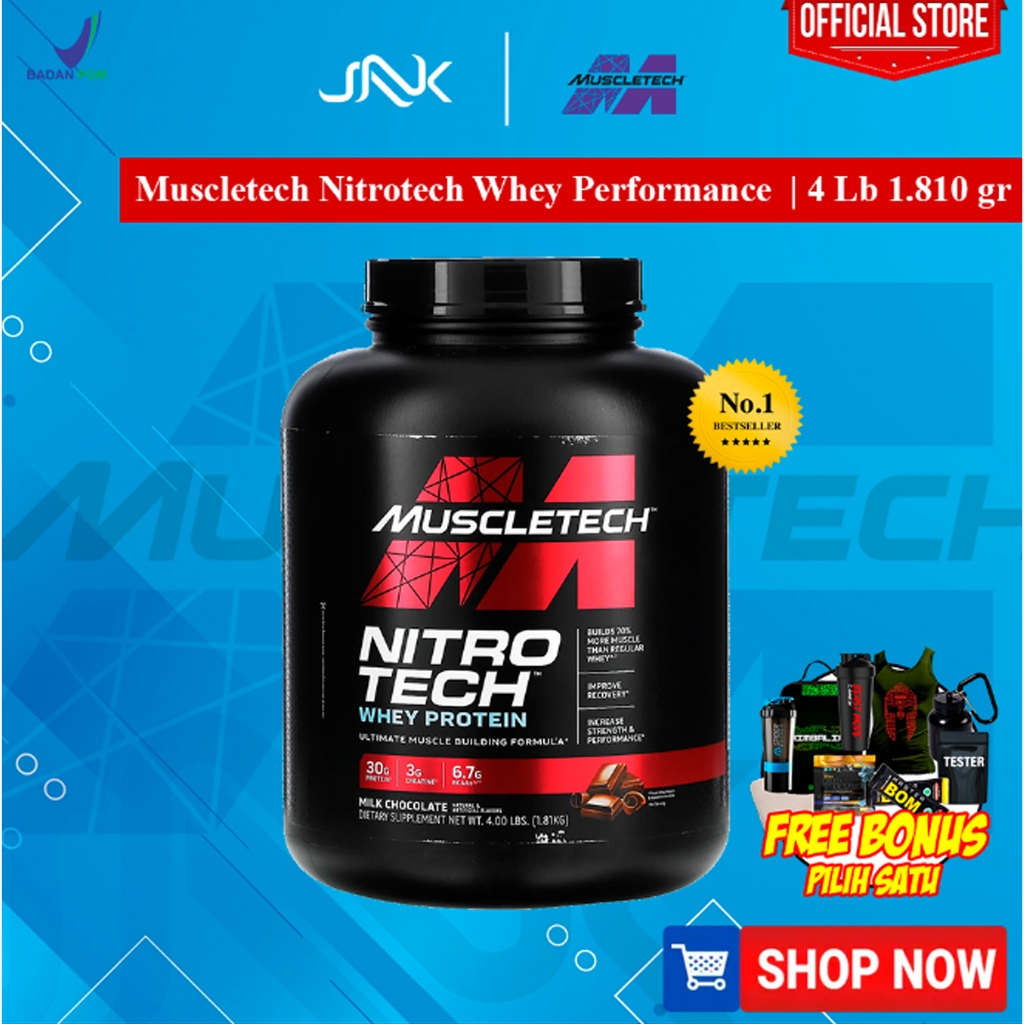 Jual MUSCLETECH NITROTECH PERFORMANCE WHEY 4 LB | 30 GR PROTEIN WITH ...