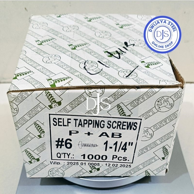 Jual #6X1-1/4" PH (+) SEKRUP TAPPING PUTIH PAB (+) 6X1-1/4" MOON LION ...