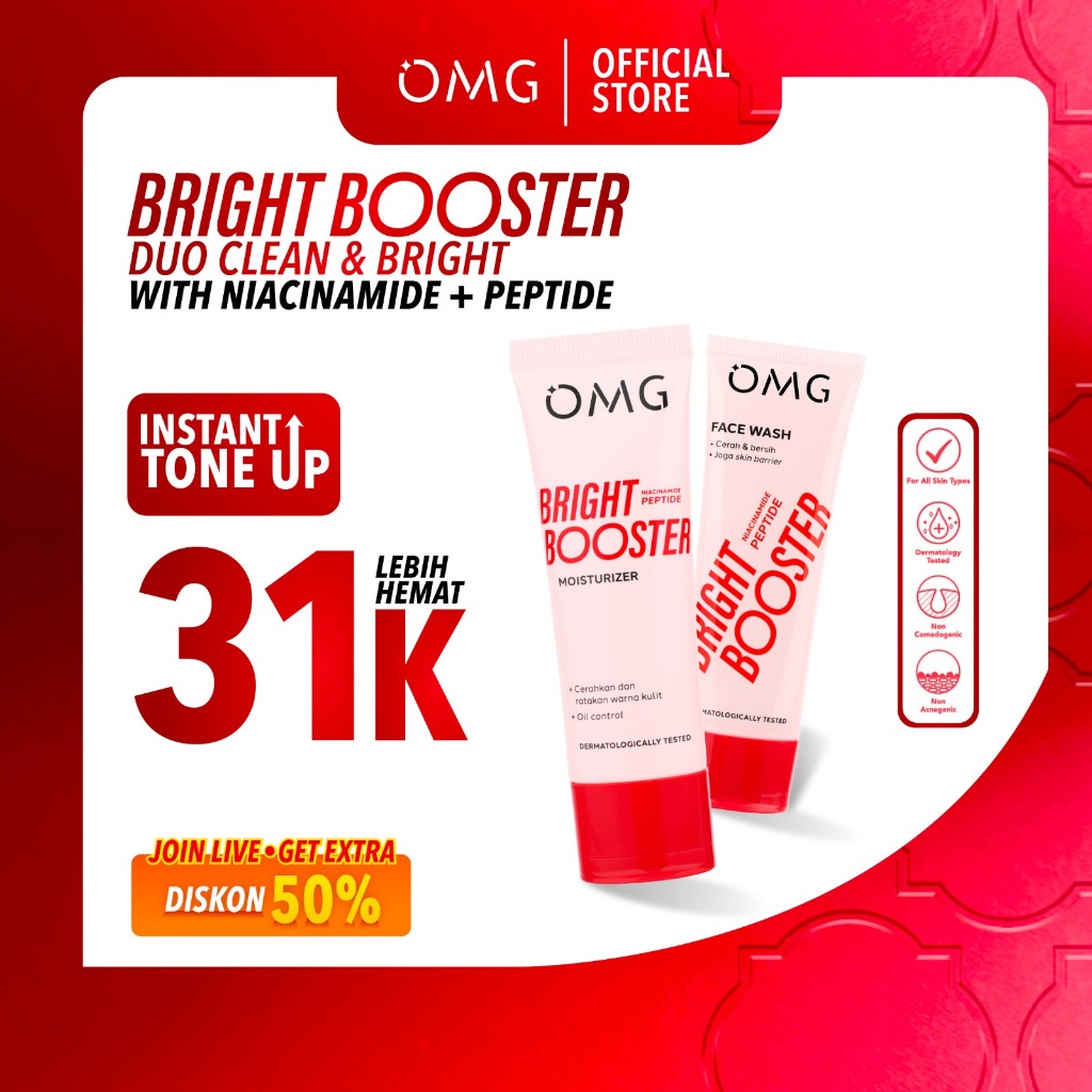 Jual OMG Duo Clean & Bright Booster Kit - Tone Up Moisturizer ...
