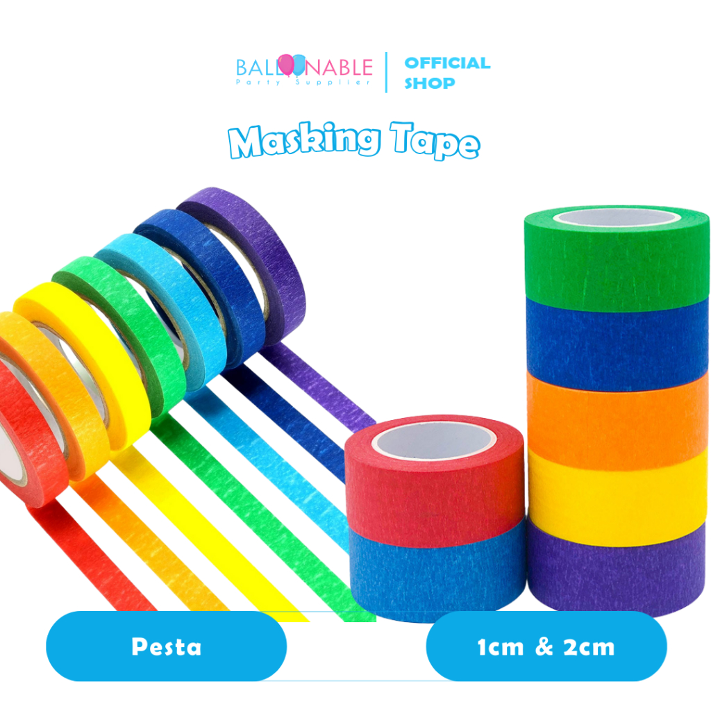 Jual Masking Tape Warna Warni / Isolasi Kertas / Selotip Kertas Warna ...