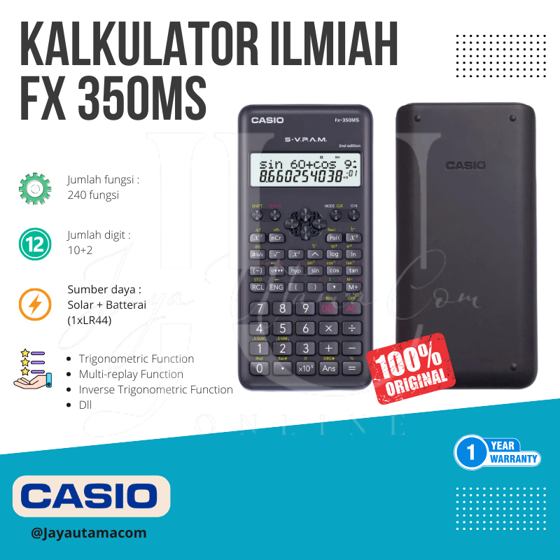Jual Kalkulator Scientific Casio FX-350MS 2nd Edition / FX-82ES Plus – Original Resmi | Shopee ...