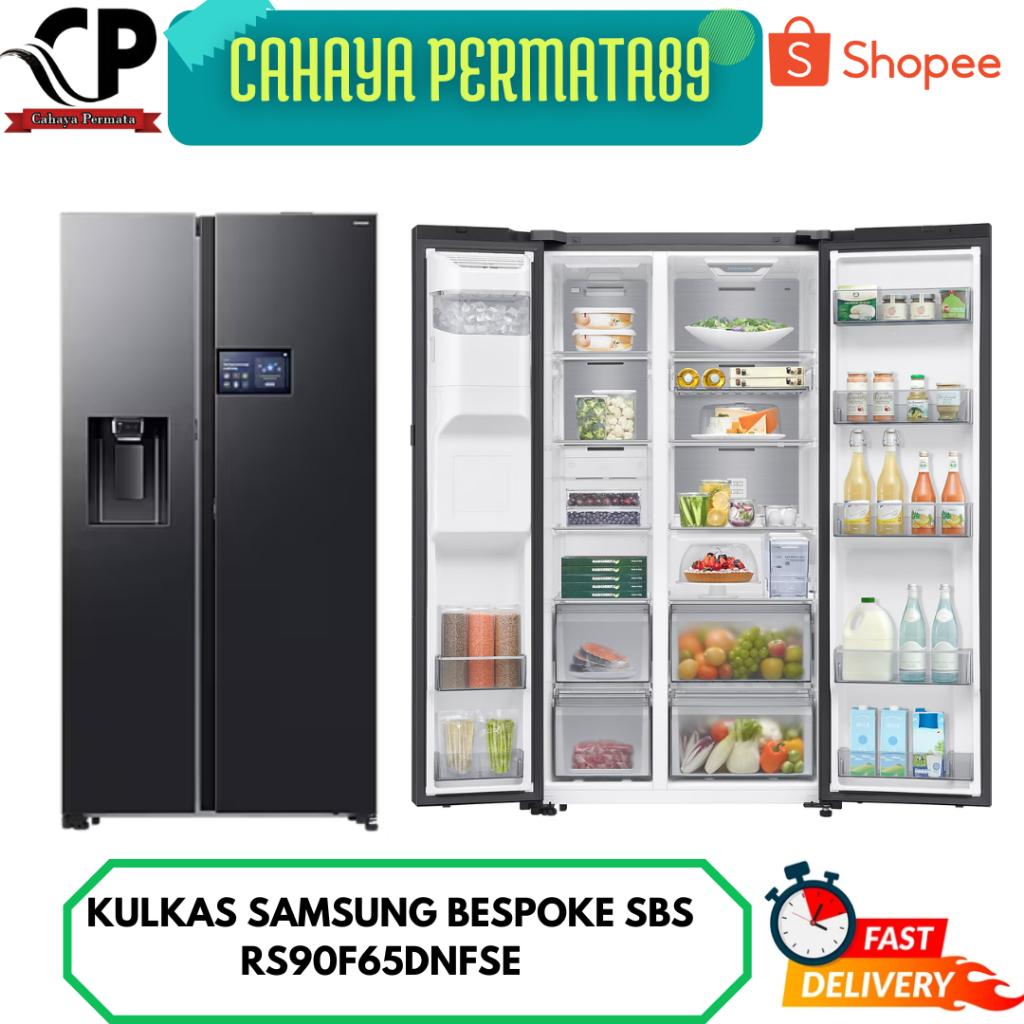 Jual SAMSUNG RS90F65DNFSE KULKAS SAMSUNG BESPOKE AI REFRIGERATOR SBS AI HOME 594L RS90F65DNF ...
