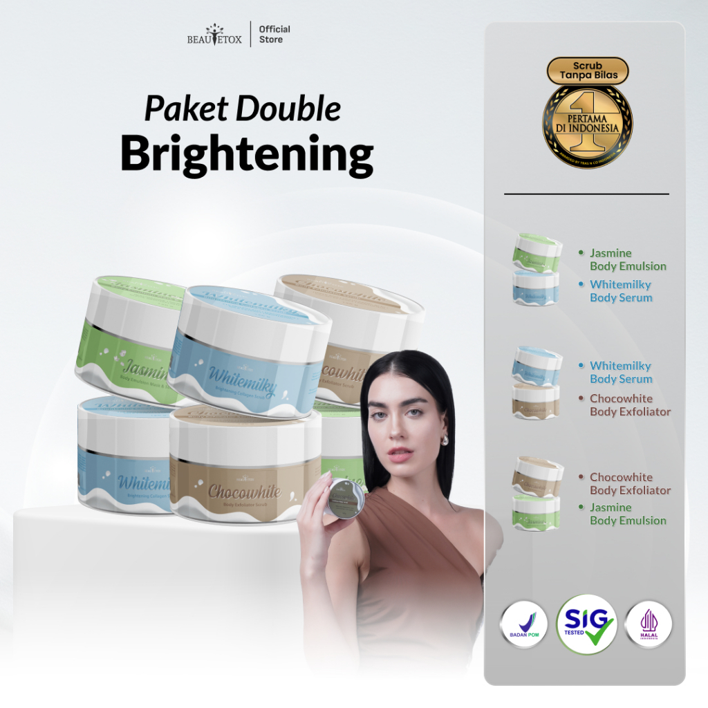 Jual NEW FORMULA Beautetox Double Brightening Body Scrub Package ...