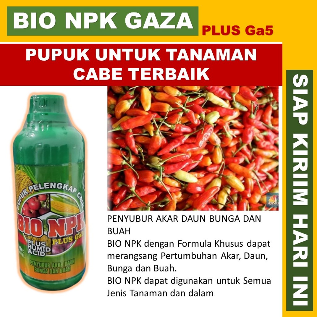 Jual PROMO MURAH BIO NPK GAZA Obat Perbanyak Buah Cabai Lebat TERLARIS, Pupuk Organik Cair ...