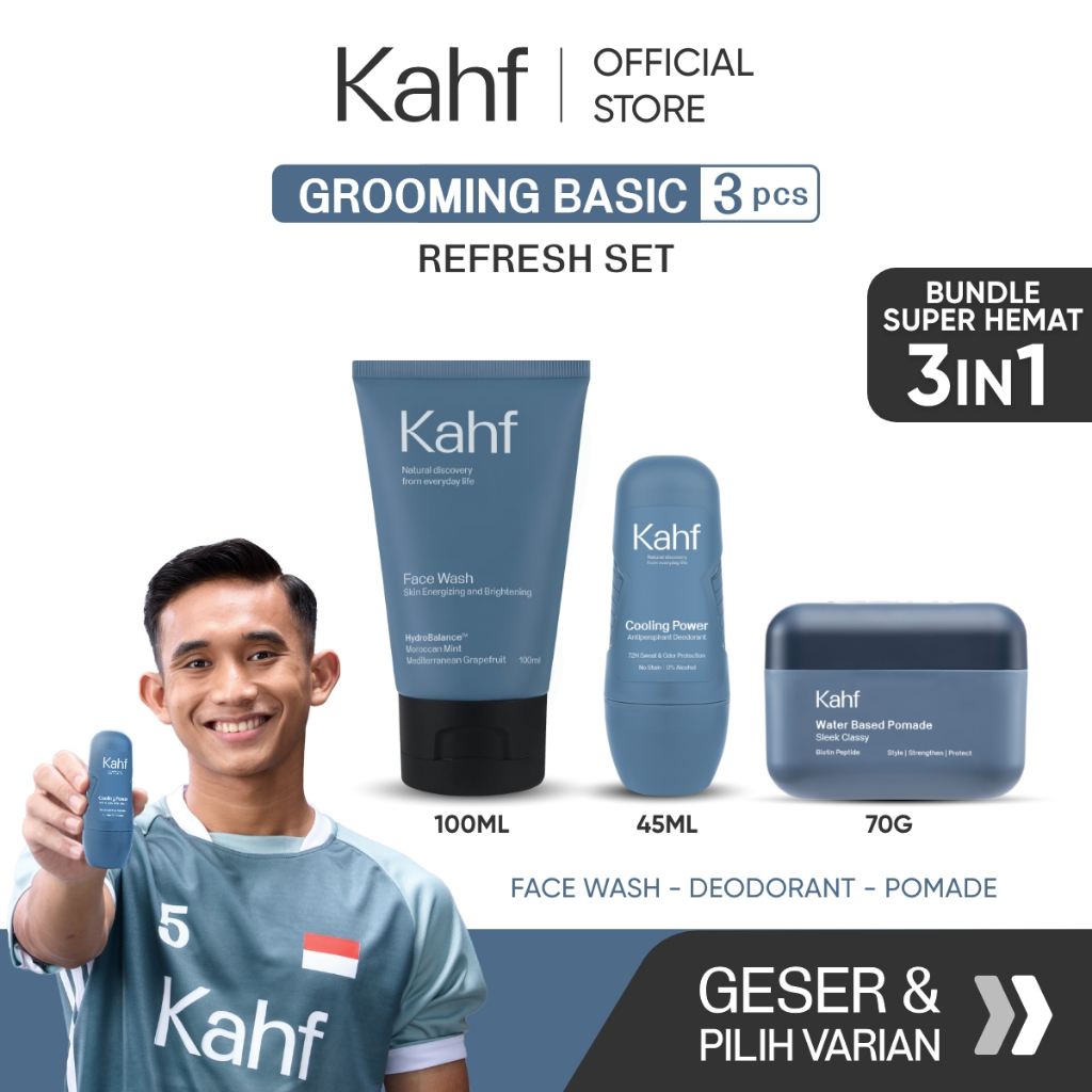 Jual Kahf Paket Grooming Basic Isi 3 (Pomade/Hair Powder + Face Wash ...