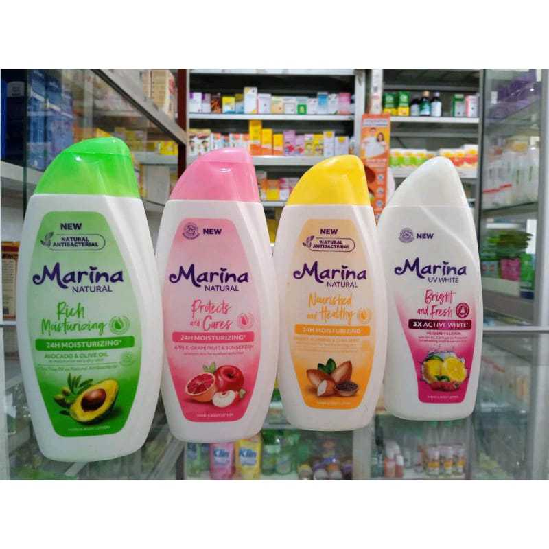 Jual MARINA NATURAL/UV WHITE HAND AND BODY LOTION KEMASAN 95ML & 190ML | Shopee Indonesia