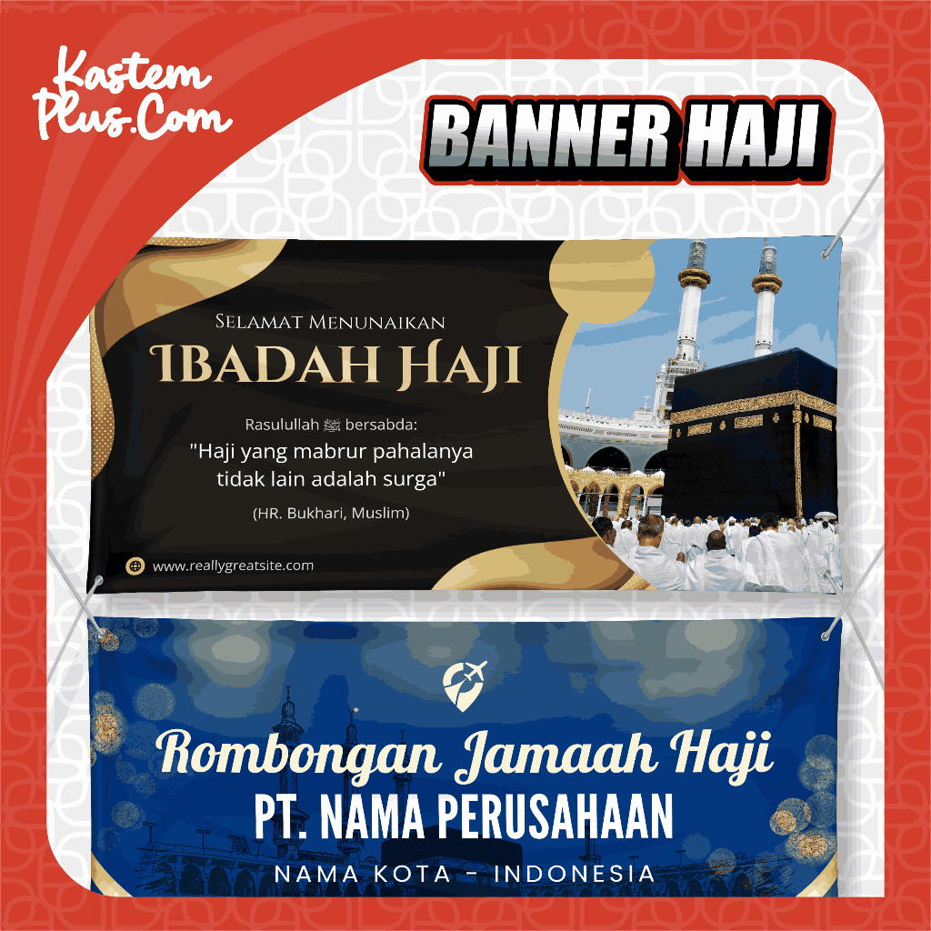 Jual Cetak Banner Spanduk Haji Umroh Custom FREE DESIGN 280Gsm Print ...